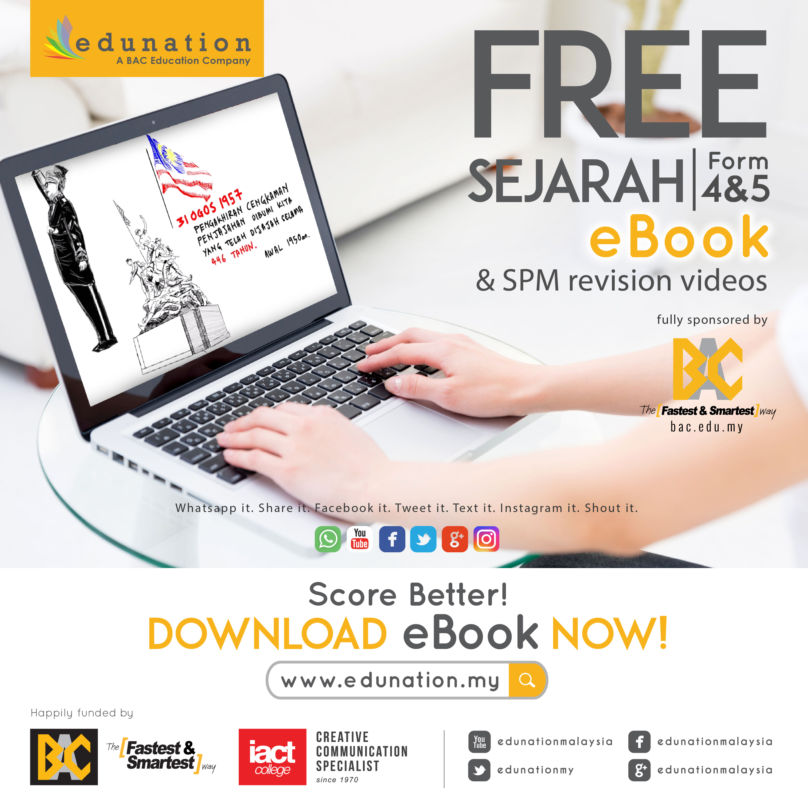 EduNation Free Sejarah E-Book Launched | www.easyuni.com